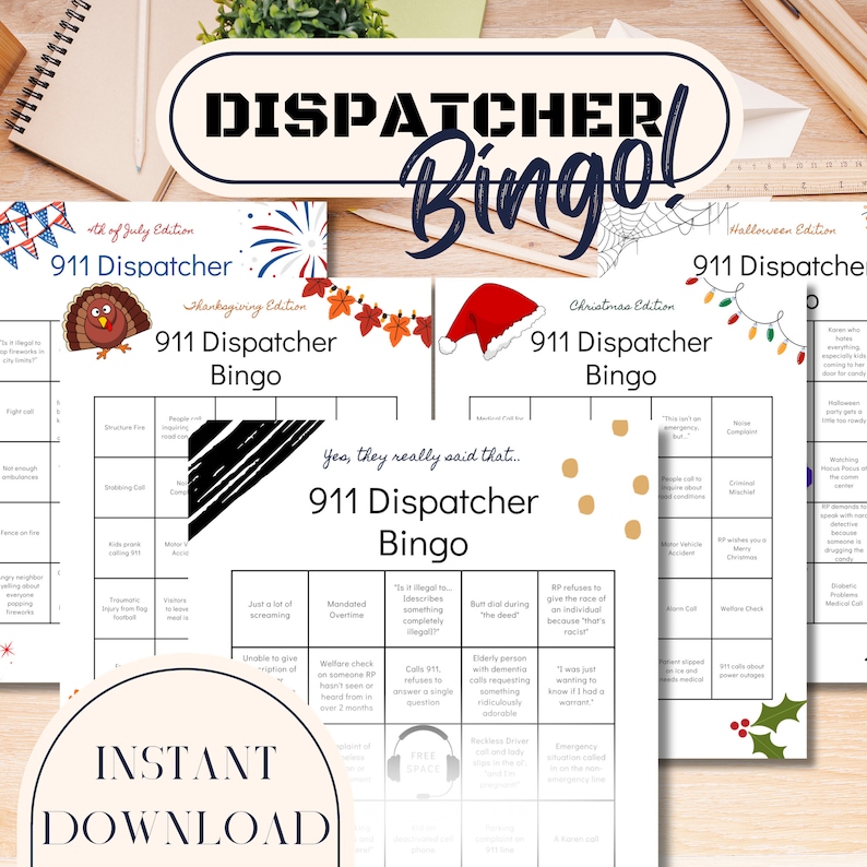 Dispatcher Bingo Digital Download Fun Things to Do in the Comm Center ...