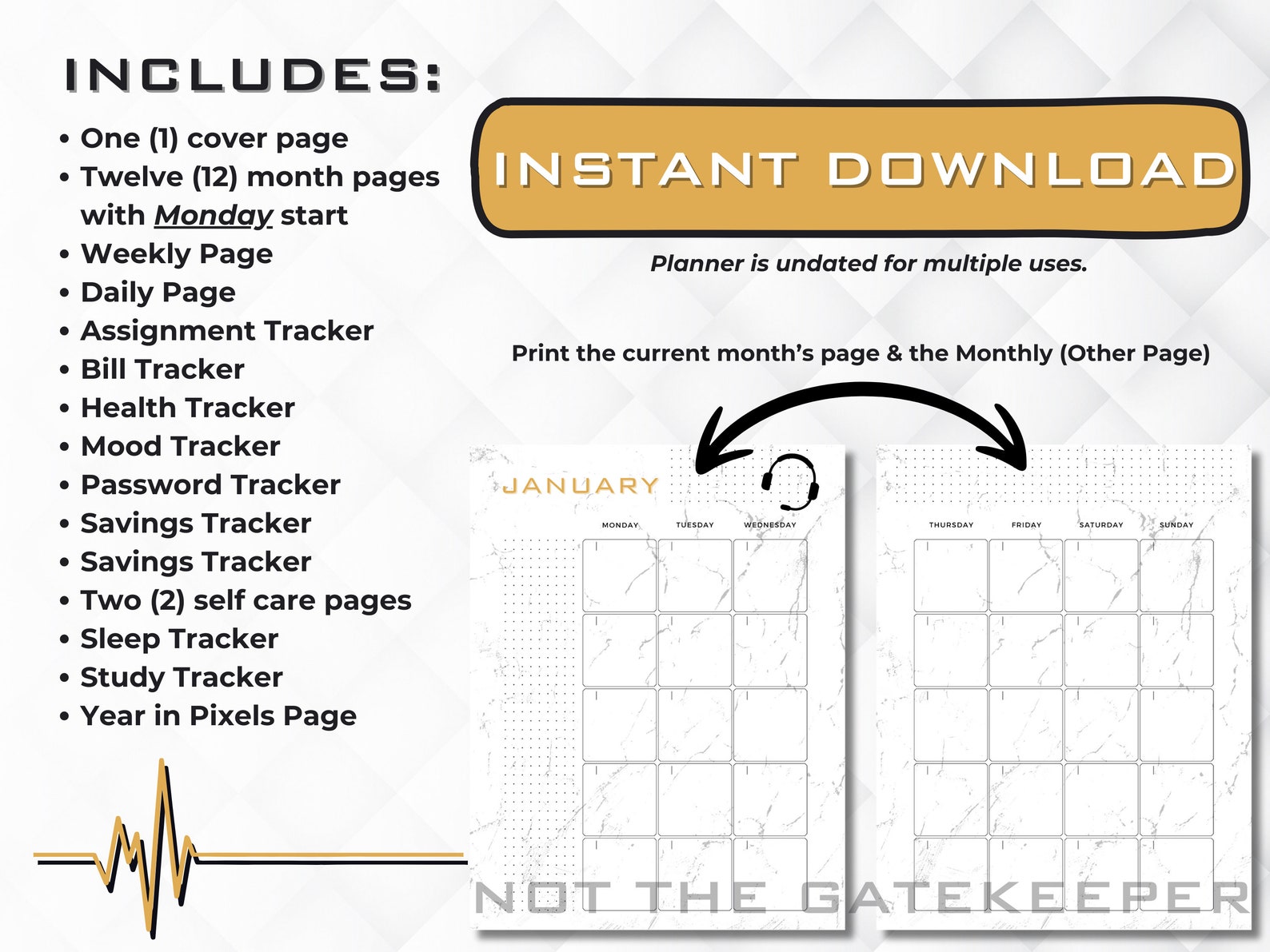 Printable 911 Dispatcher Planner Undated Monday Start - Etsy