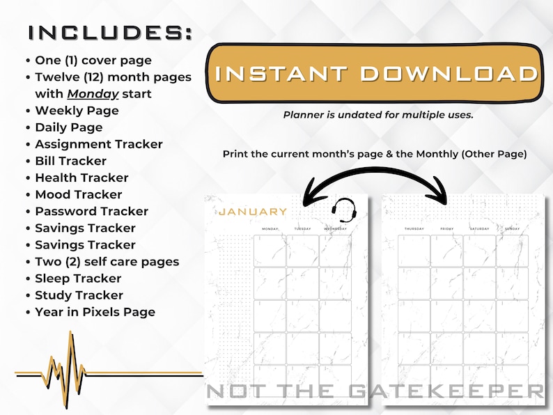 Printable 911 Dispatcher Planner Undated Monday Start - Etsy