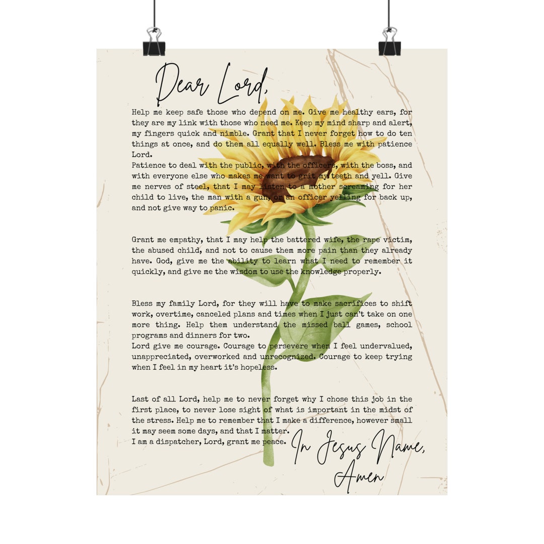 Dispatcher's Prayer Matte Vertical Posters - Etsy