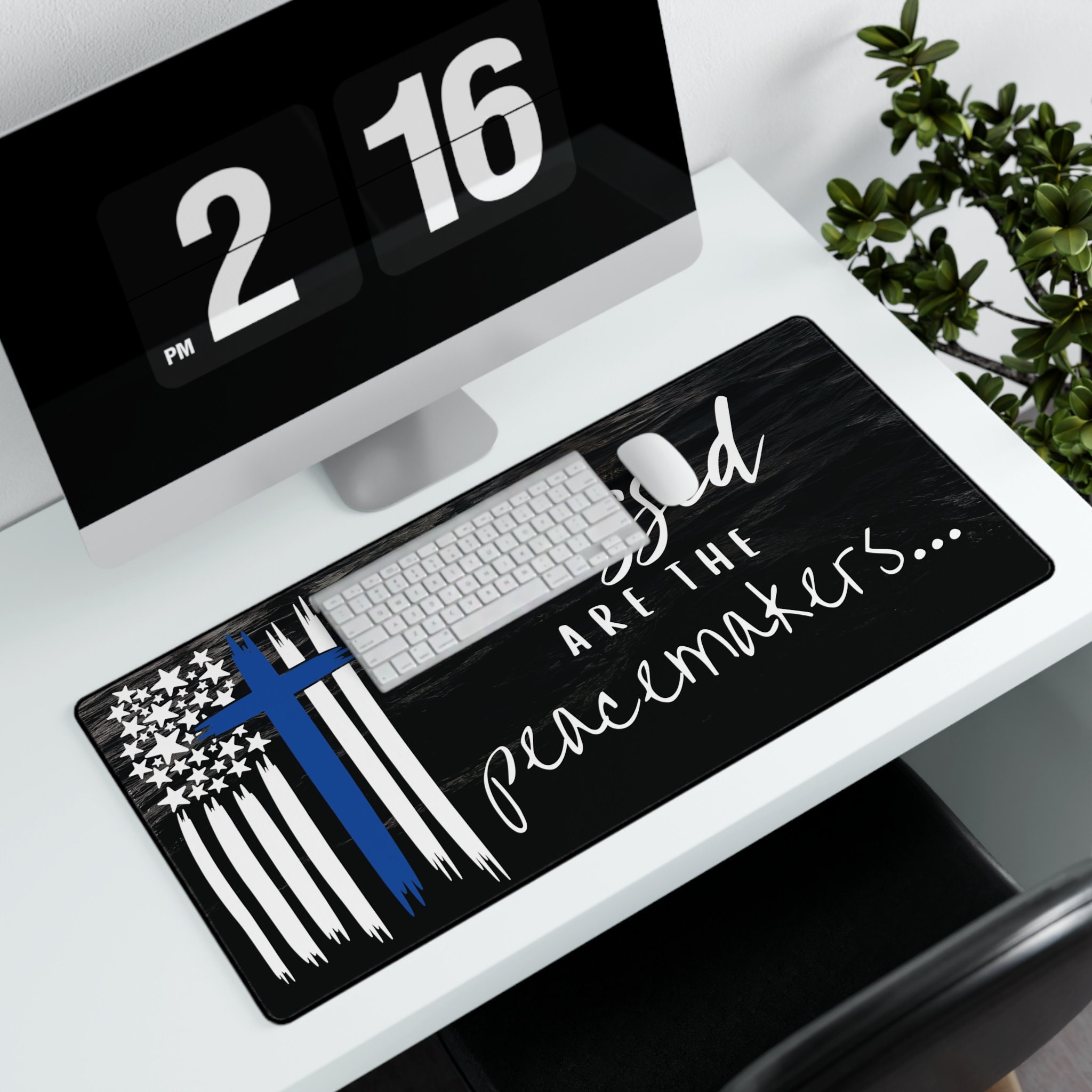 Blessed Are the Peacemakers Police Desk Mat - Etsy