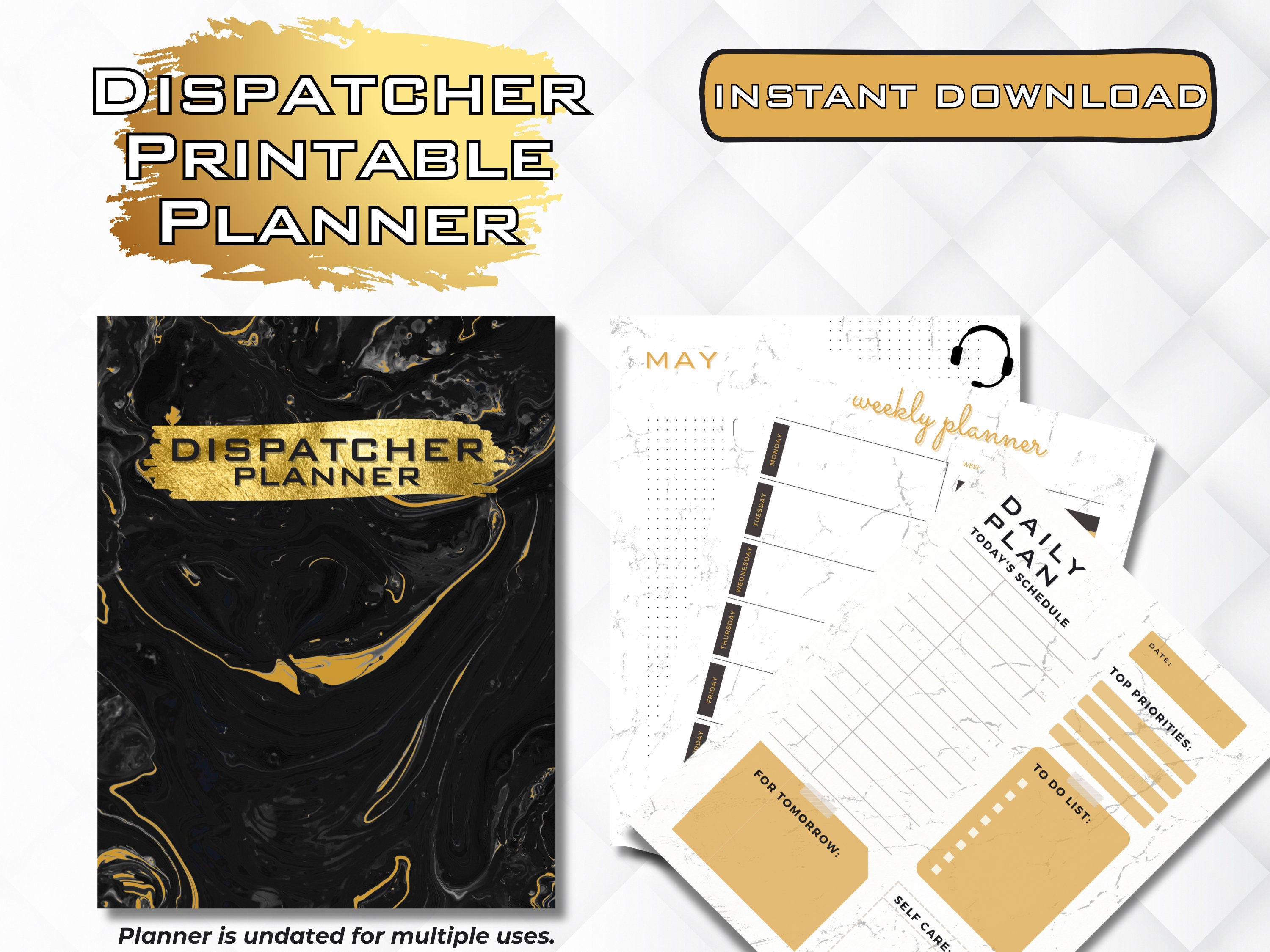 Printable 911 Dispatcher Planner Undated Monday Start - Etsy