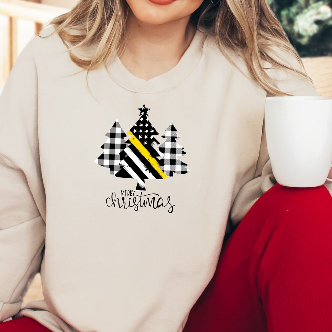 Merry Christmas Thin Gold Line Flag 911 Dispatcher Unisex Heavy Blend ...