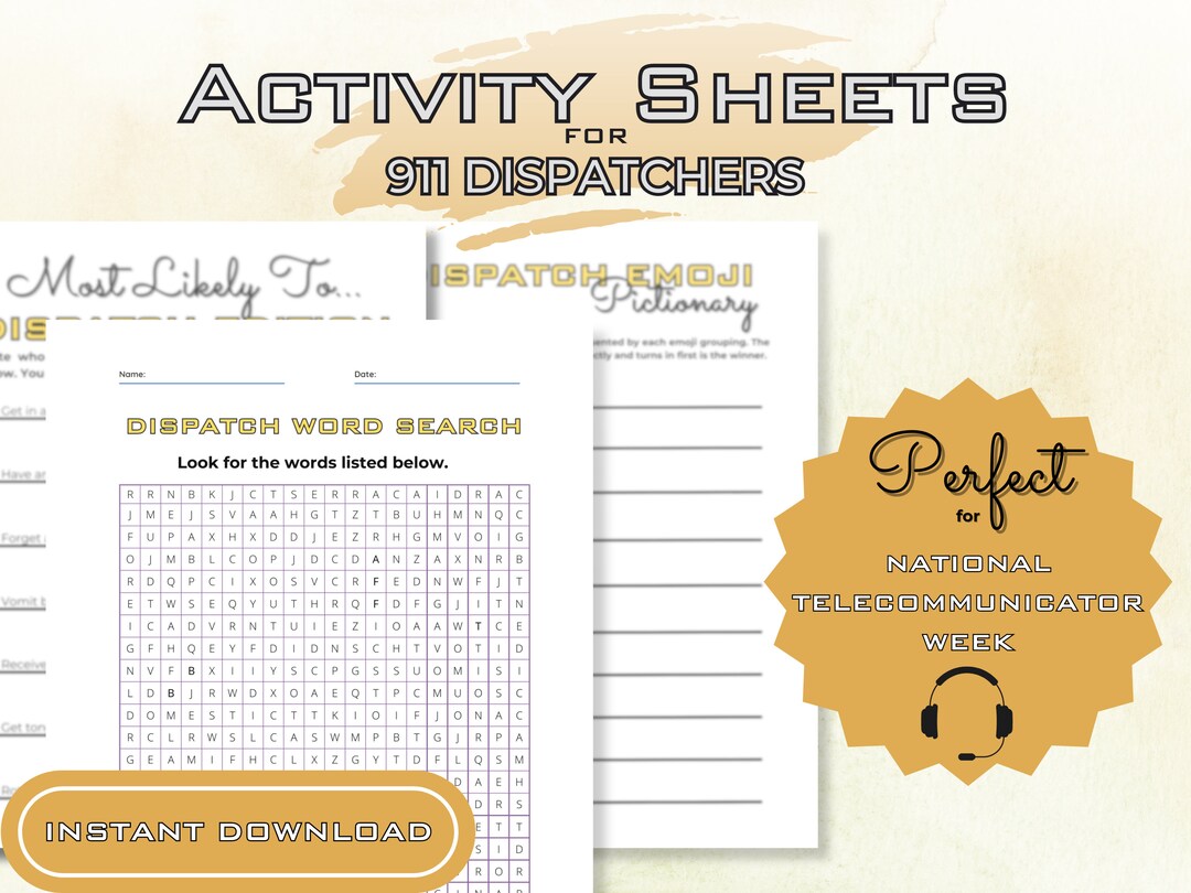 Dispatcher Activity Pages for National Telecommunications Week Comm ...