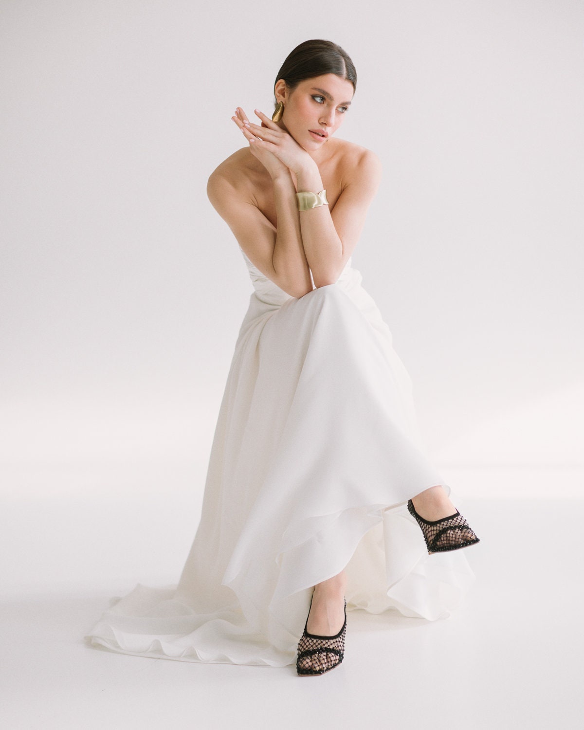Silk Draped Corset Bridal Dress: Ivory Wedding Separates - Etsy