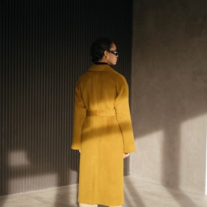 Mustard Wool Wrap Coat: Oversized Autumn Overcoat - Etsy
