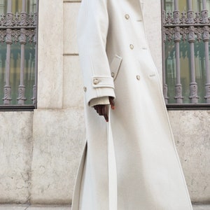 Oversize Wool Trench Coat / Ivory Oatmeal Wool Overcoat / Warm Raglan ...