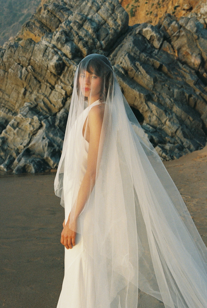 Long Tulle Bridal Veil: Cathedral Wedding Veil - Etsy UK