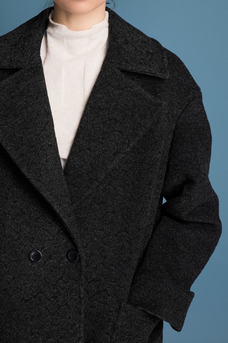 Black Cocoon Coat - Etsy