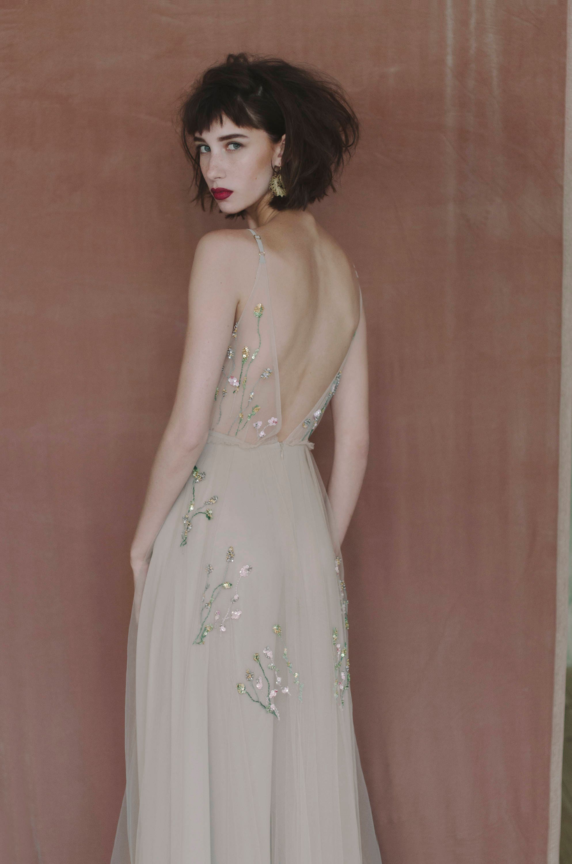 Tulle Wedding Gown Hand Embroidered Wedding Dress | Etsy