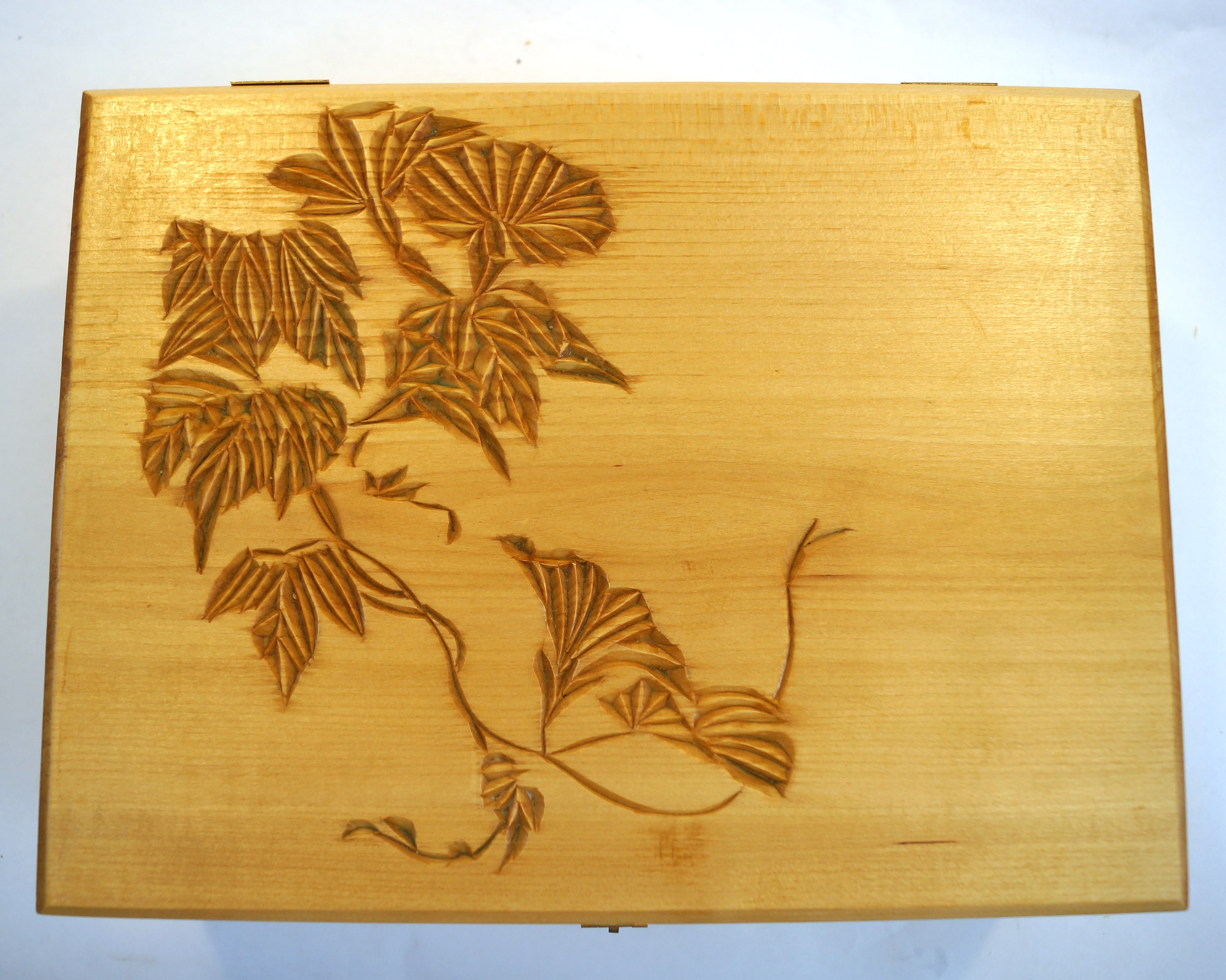 Hand Carved Wood Box With Hinged Lid 01-20 - Etsy