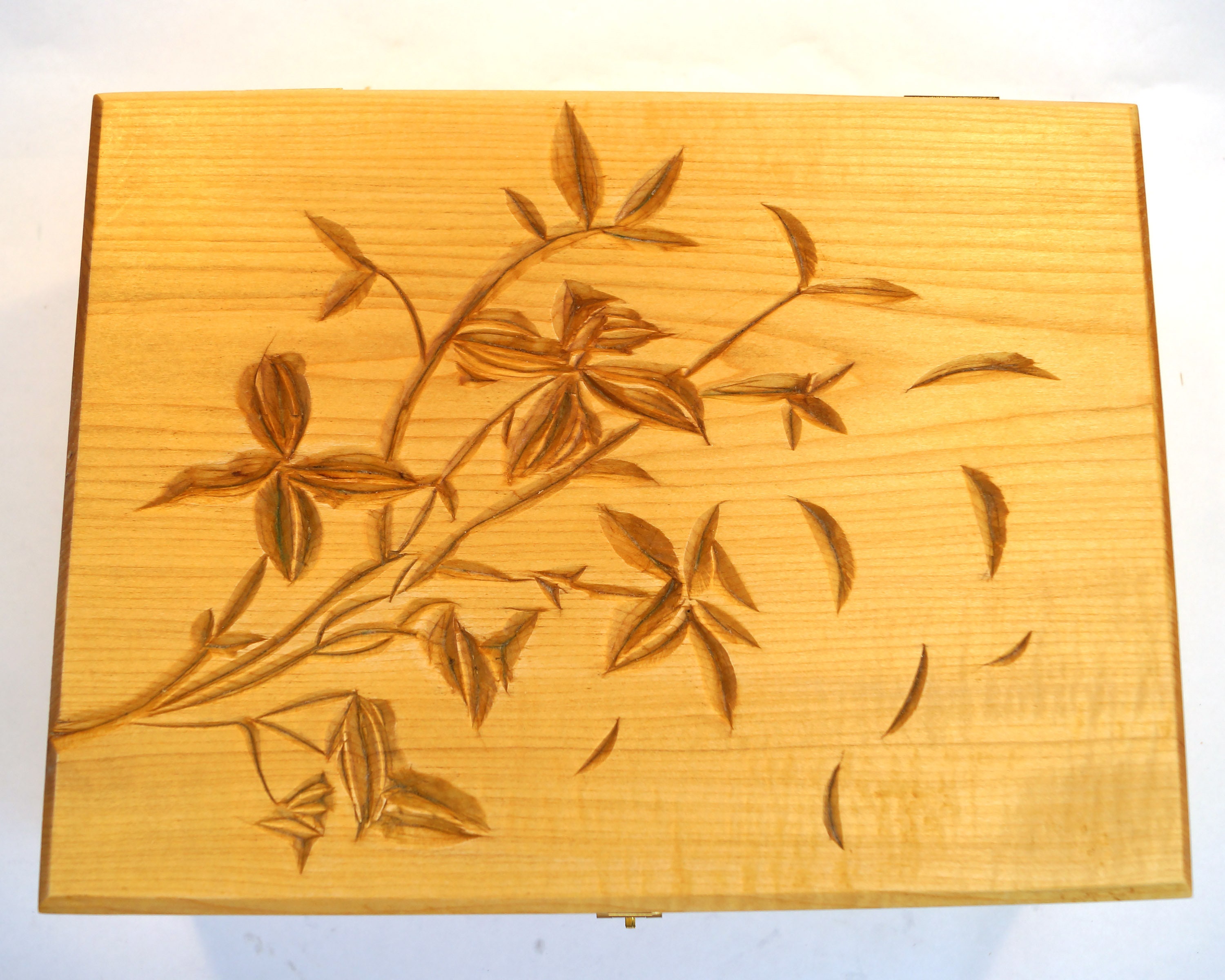 Handcarved Wooden Box With Hinged Lid - Etsy