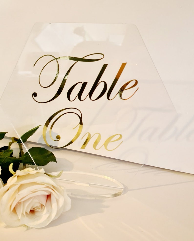 Acrylic Table Numbers Clear Acrylic 15cm Hexagon Table - Etsy UK