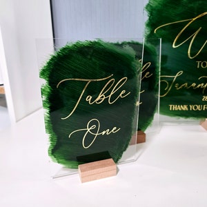 Custom A5 Acrylic Table Numbers With a Wooden Stand, Clear Acrylic ...