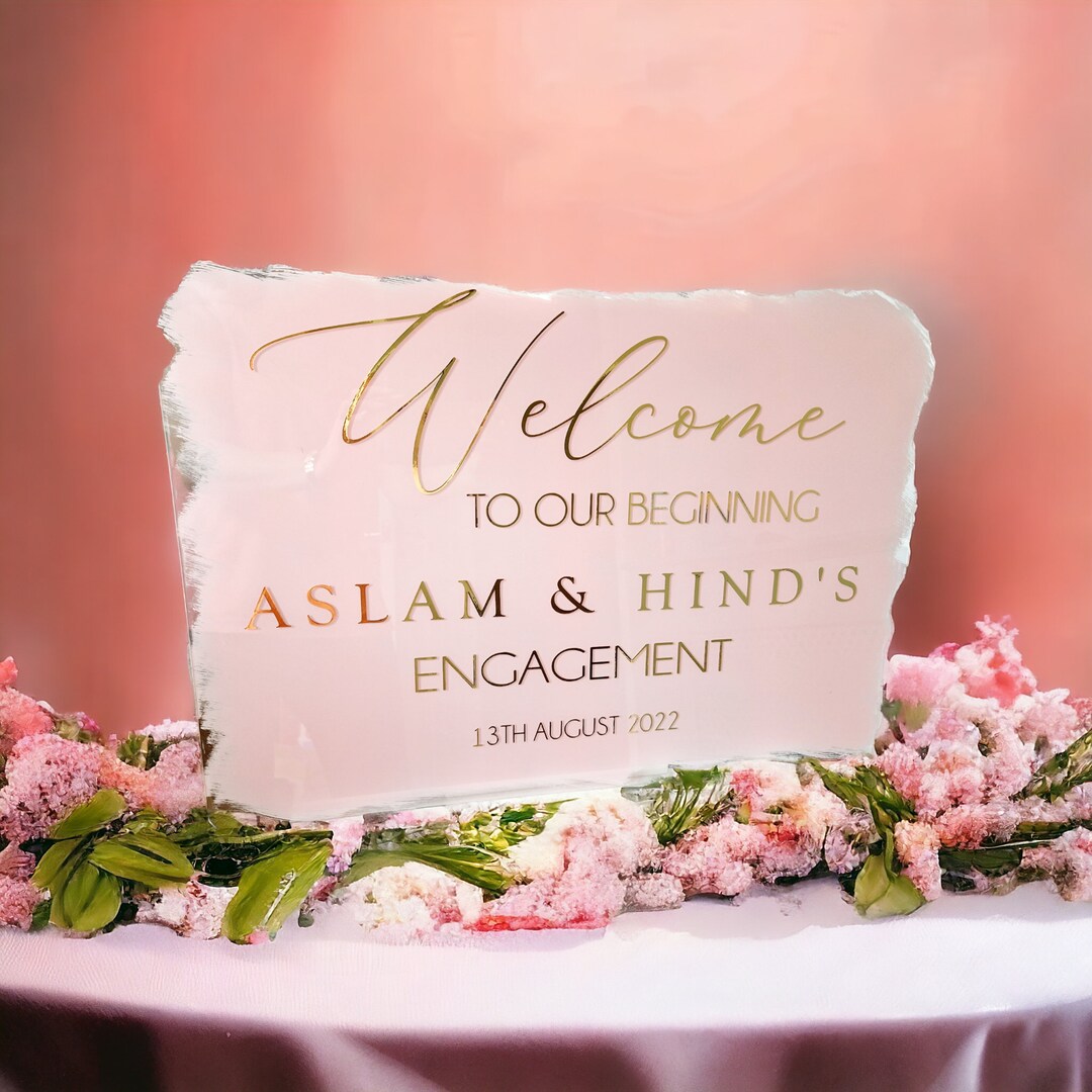 A2 Welcome Sign, Personalised Welcome to the Wedding Signage, Clear ...