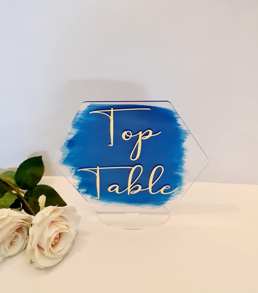 Acrylic Table Numbers Clear Acrylic 15cm Hexagon Table - Etsy UK