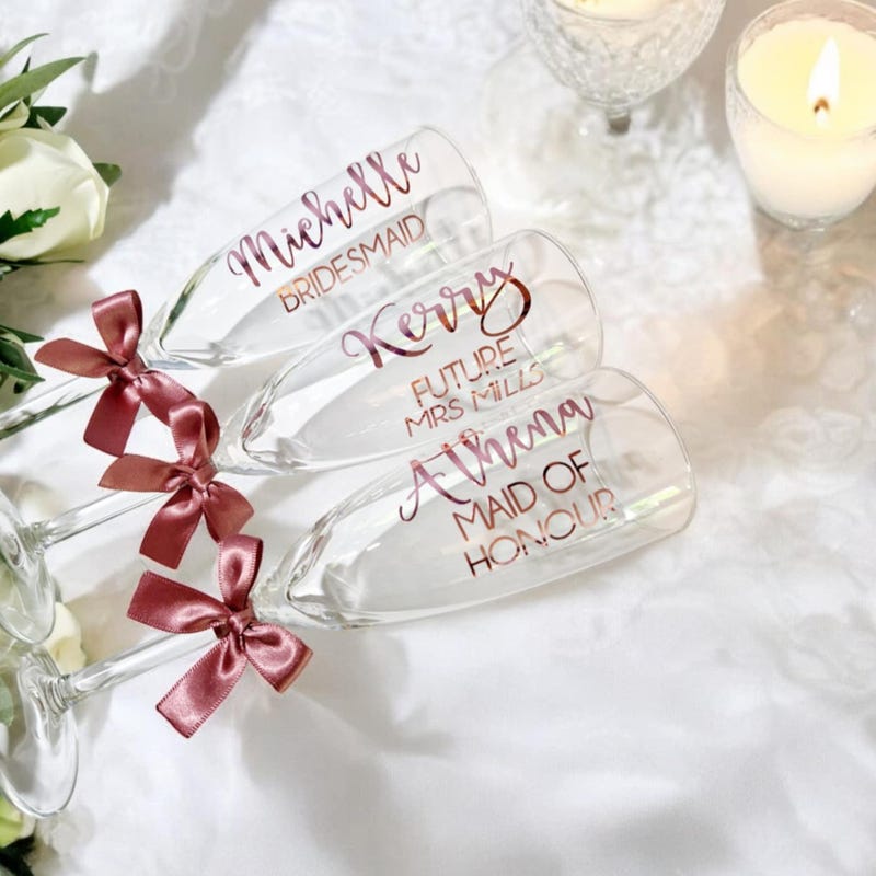 Champagne Flute and Bow - Etsy UK