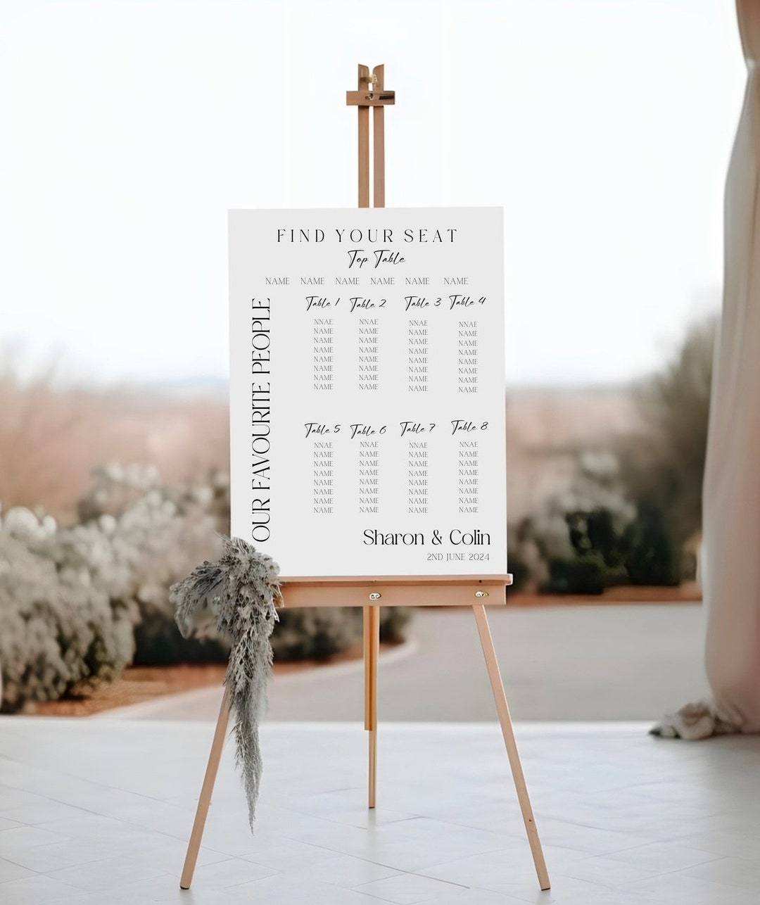A2 Table Plan, A2 Wedding Table Plan, A2 Acrylic Table Plan, A2 Wedding ...