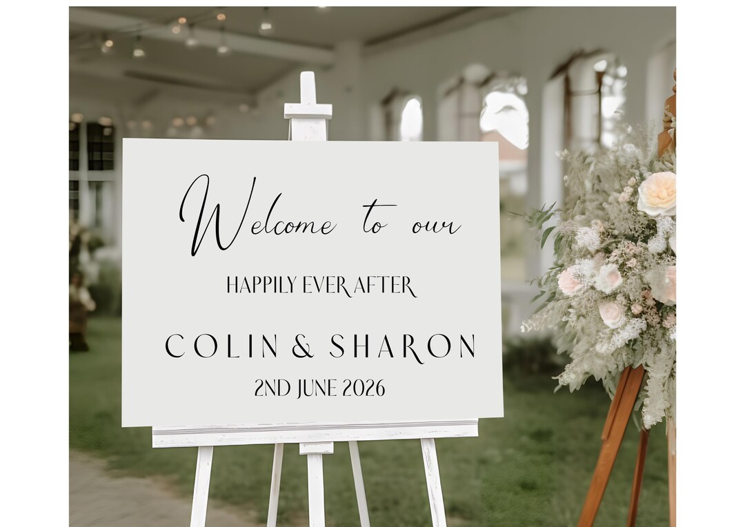 DECAL Only, DIY Welcome to Our Wedding Sign, Personalised Custom Vinyl ...