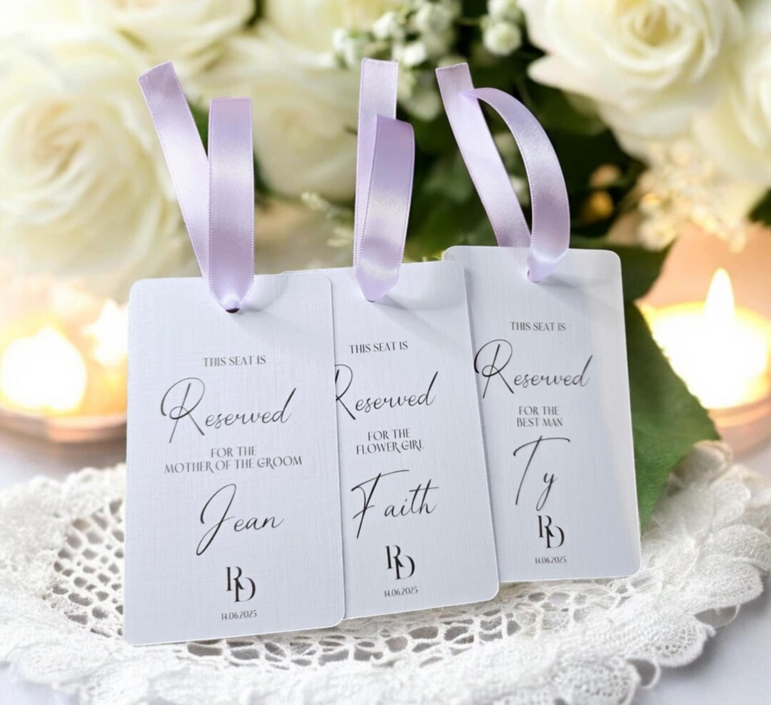 Reserve This Seat Bridesmaid Chair Tags – Bridal Party Reserved Seat ...