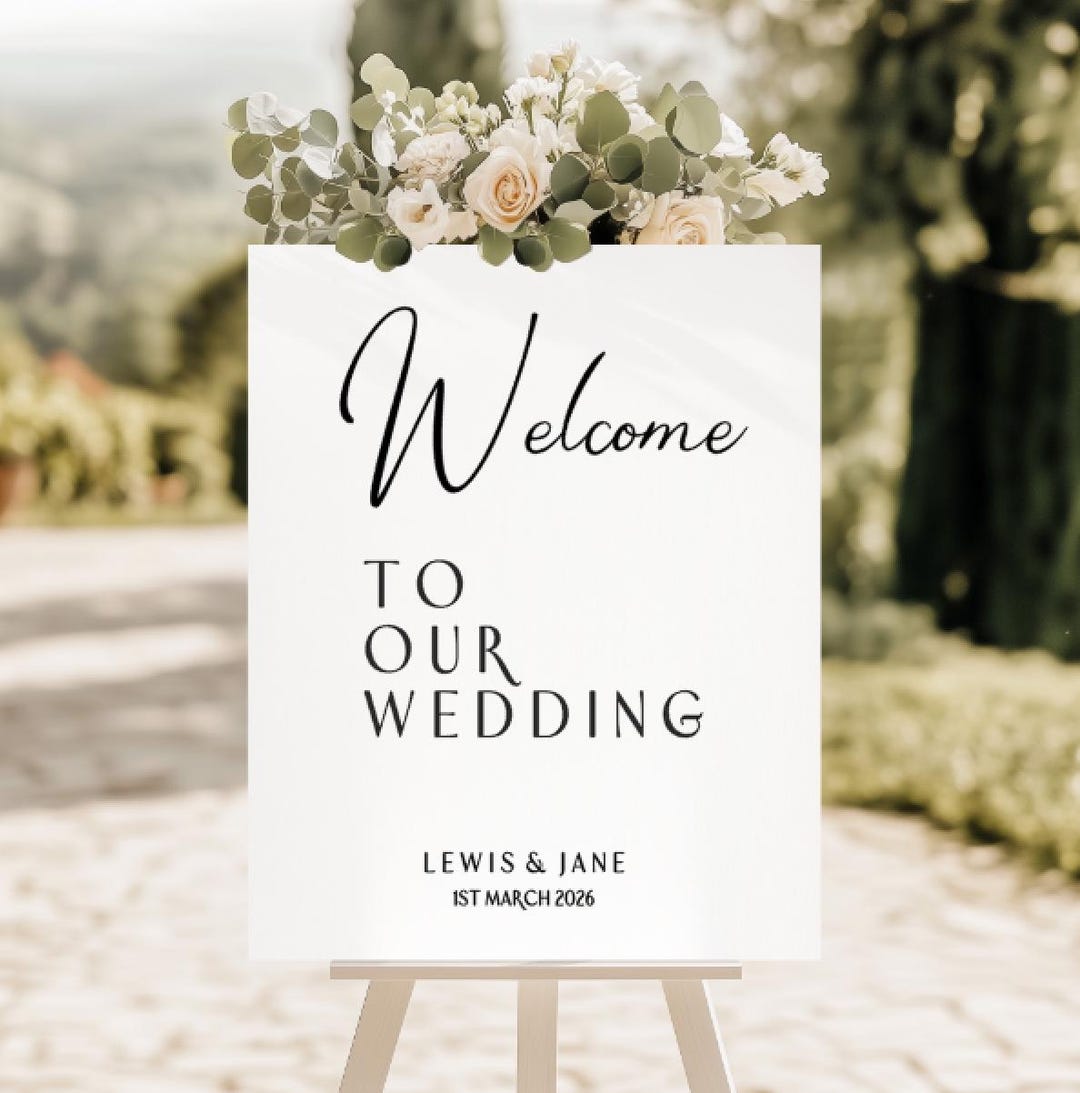 DECAL Only, DIY Welcome to Our Wedding Sign, Personalised Custom Vinyl ...