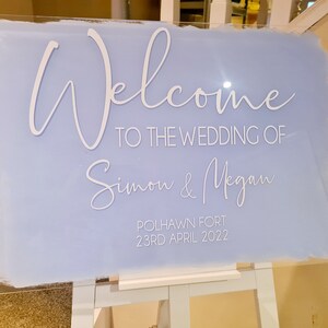A2 Welcome Sign, Personalised Welcome to the Wedding Signage, Clear ...