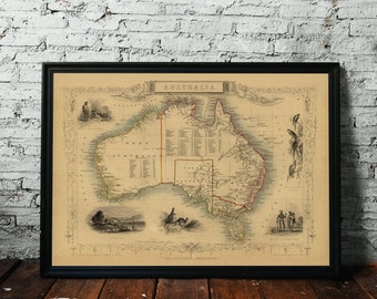 Old Australia Map - Etsy