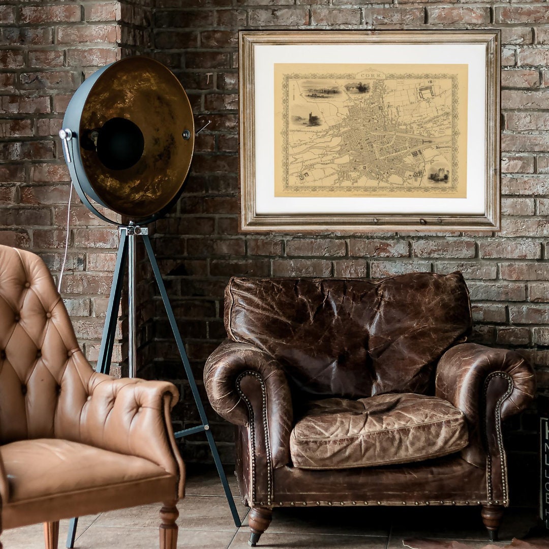 CORK MAP, 1851. Old Map Reprint. Linen Backed, Folded Map. Wall Decor ...