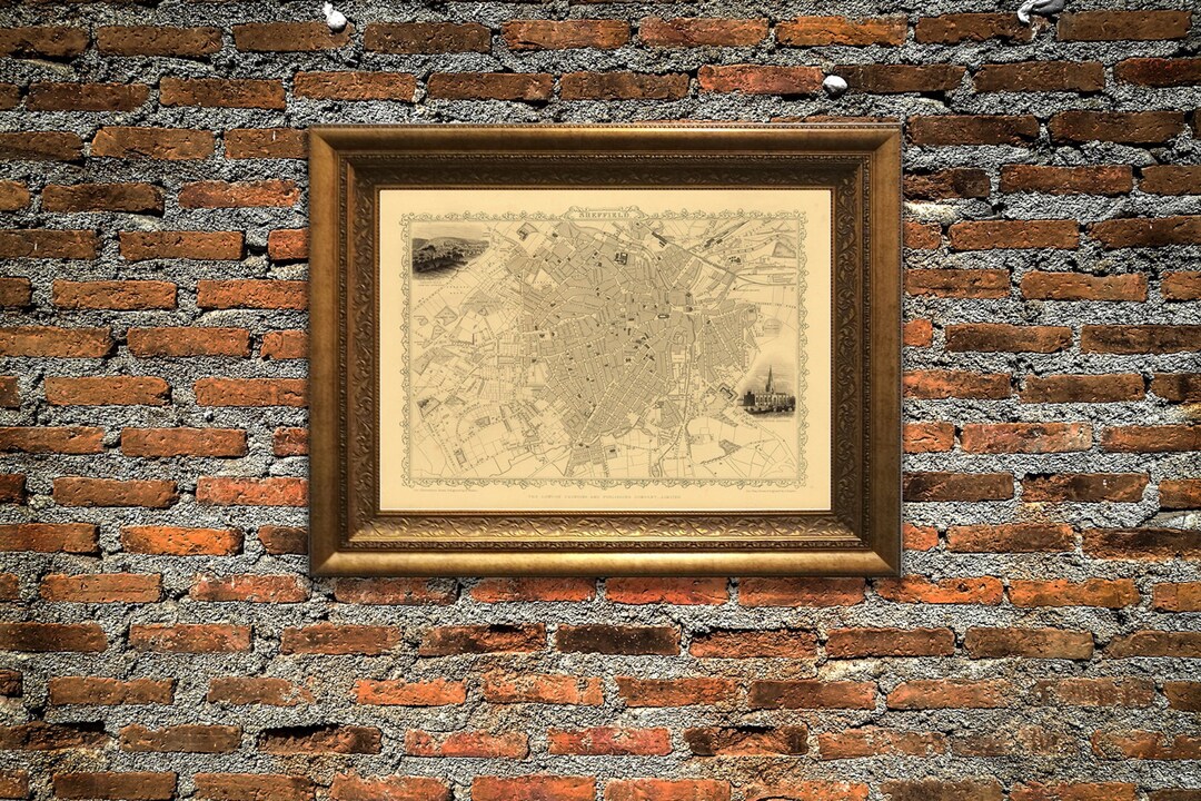 SHEFFIELD 1851. Linen Backed, Folded Map. Old Map Reprint - Etsy
