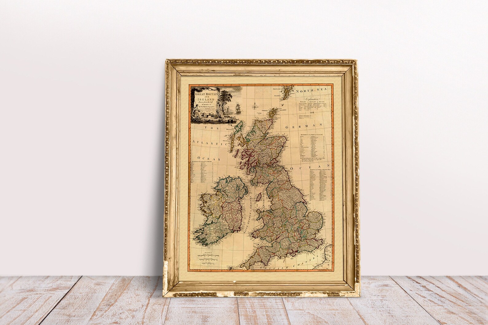 GREAT BRITAIN & IRELAND Map, 1794. Old Map Reprint. Linen Backed ...