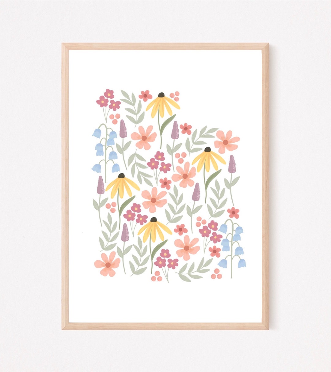 Watercolor Utah Flower Art Print: Linen Cardstock (8x10) - Etsy