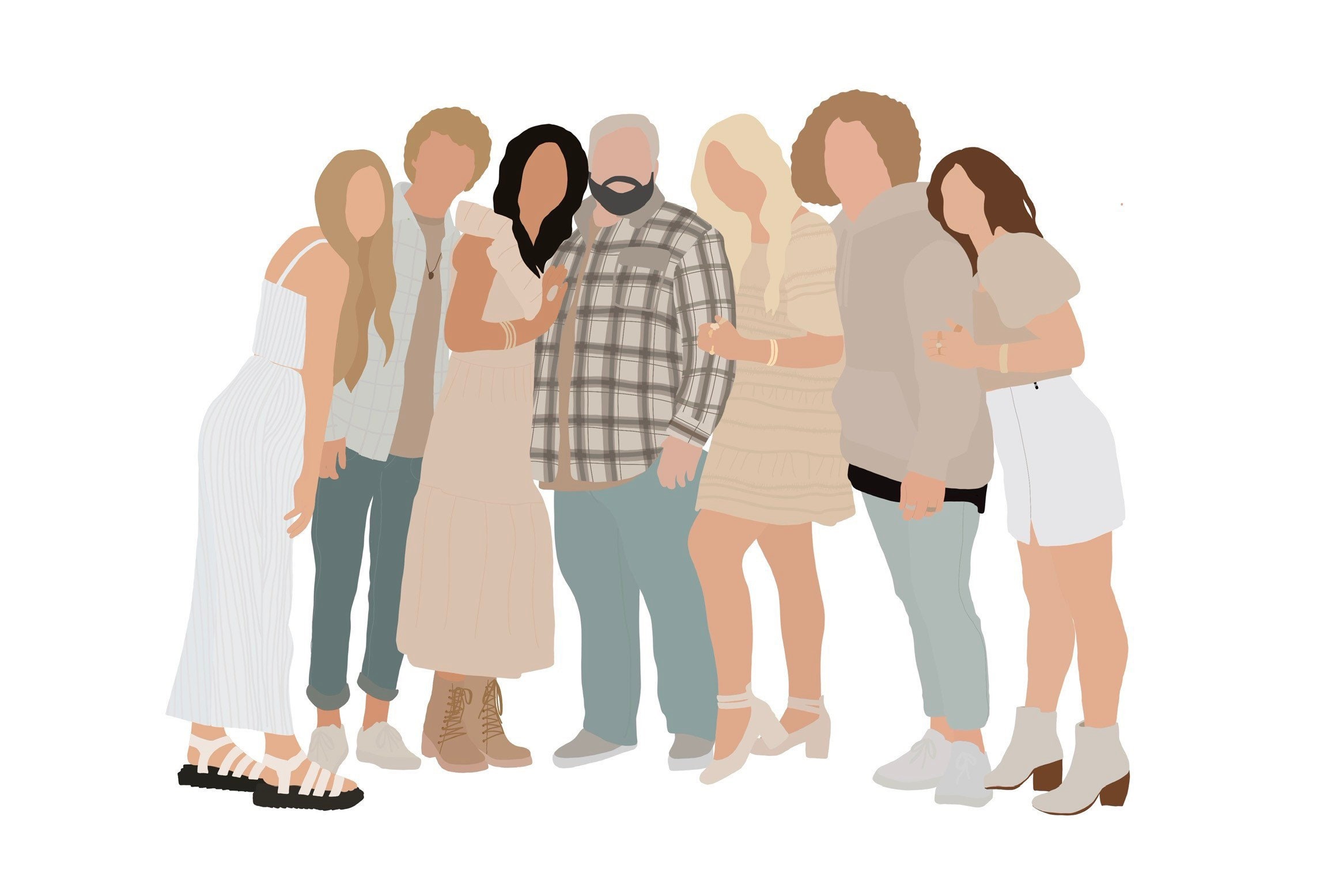 Digital Portraits Custom Faceless Portrait Digital Drawing - Etsy