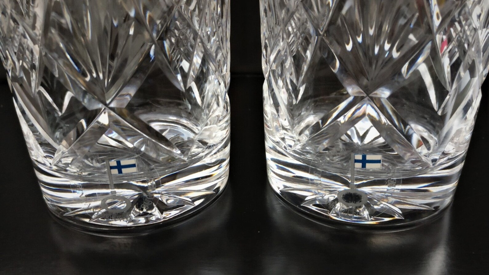 Finnish Crystal Set of Two Large Glasses Made by - Etsy UK
