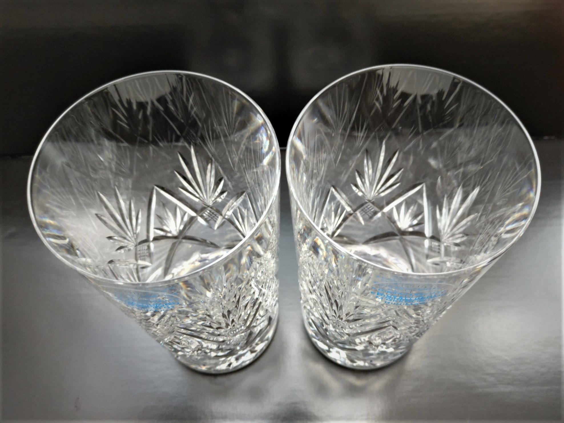 Finnish Crystal Set of Two Large Glasses Made by - Etsy UK