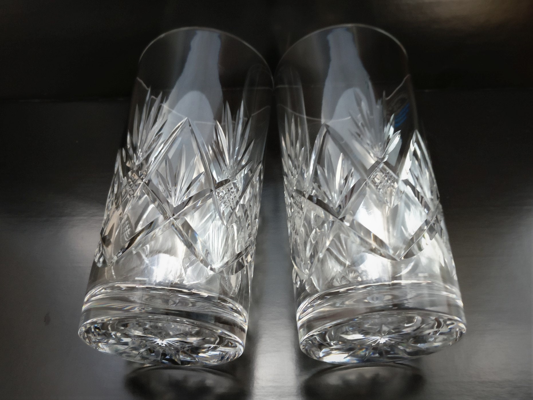 Finnish Crystal Set of Two Large Glasses Made by - Etsy UK