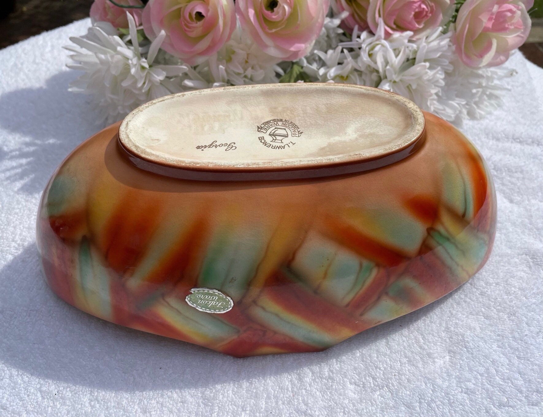 Falcon Ware T Lawrence Boat Shaped Vase/bowl With Original - Etsy UK