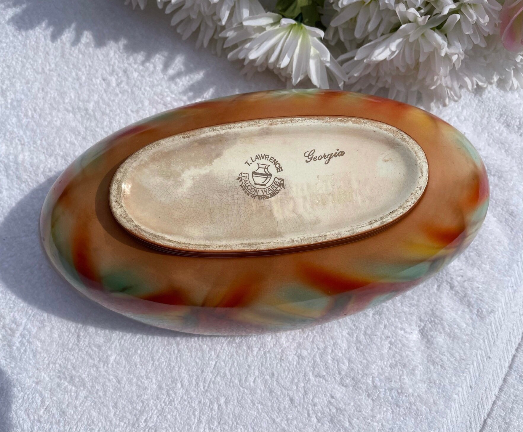 Falcon Ware T Lawrence Boat Shaped Vase/bowl With Original - Etsy UK