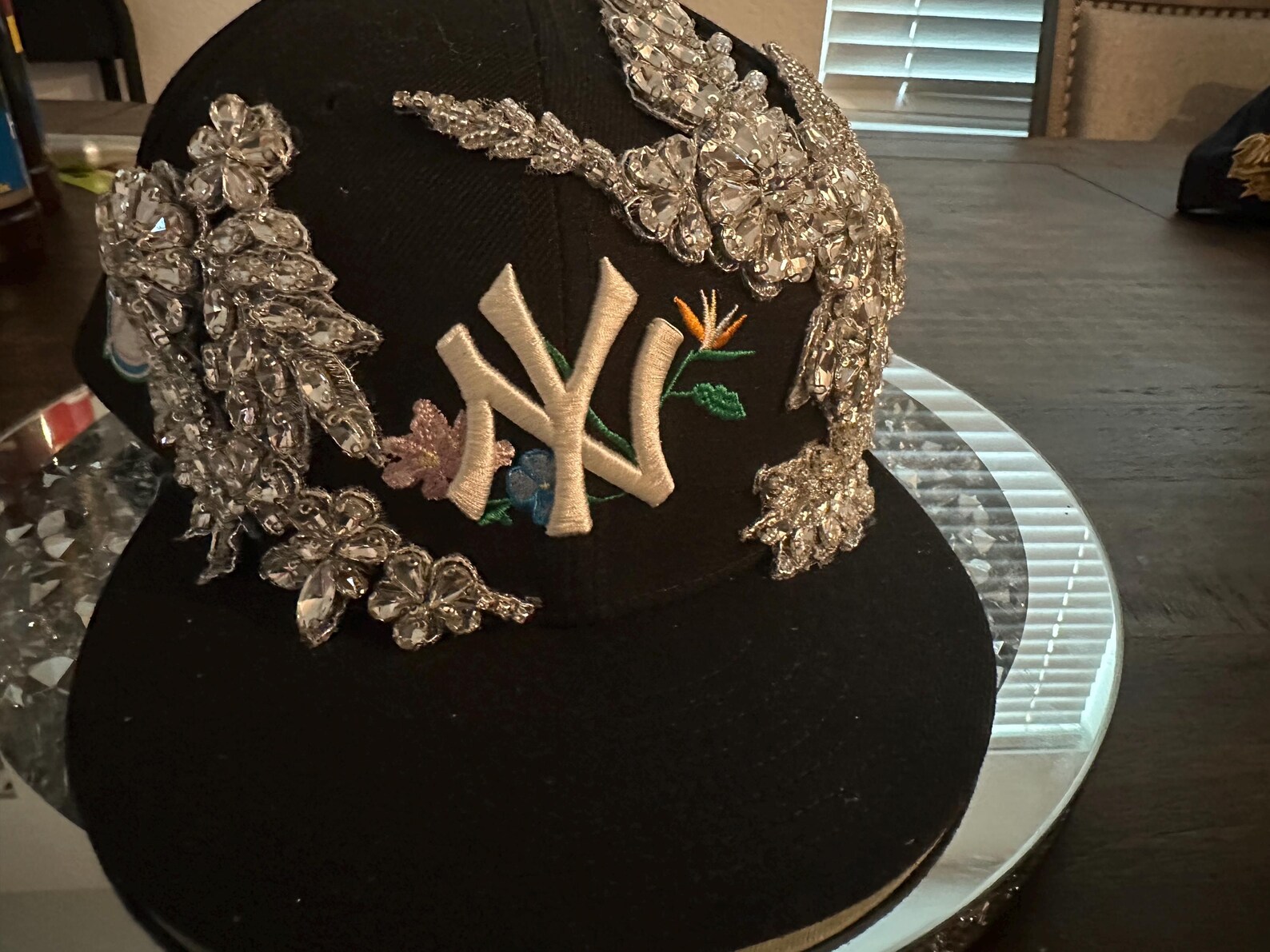 Bling Fitted Cap, New York Yankees Sz 7 5/8 - Etsy