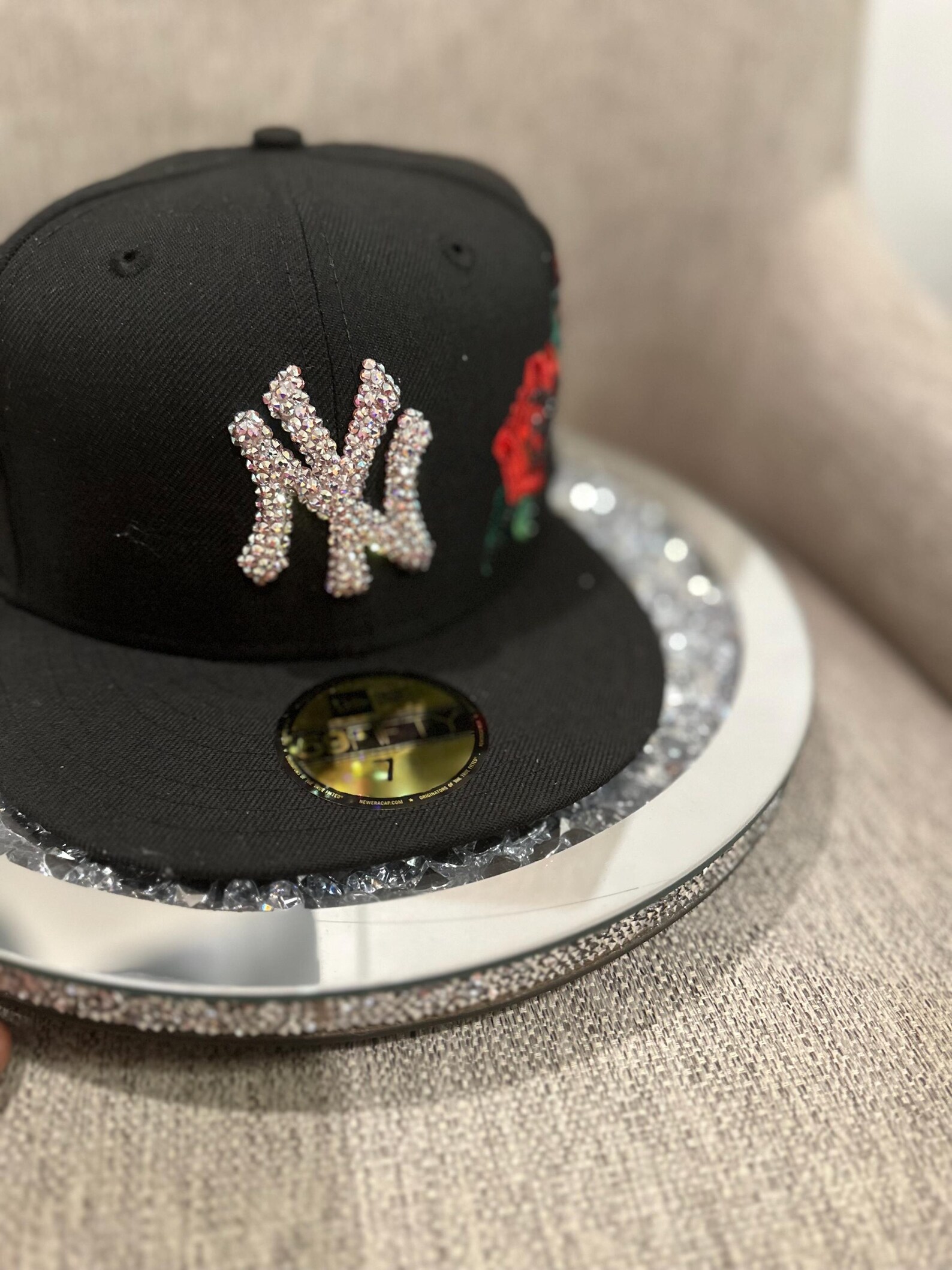 Swarovski Bling Fitted Sz 7 1/2, New York Yankees - Etsy