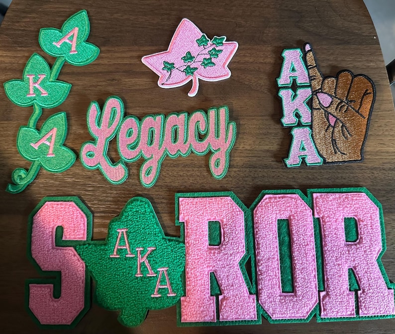 AKA Pink and Green Iron- on Patches - Etsy