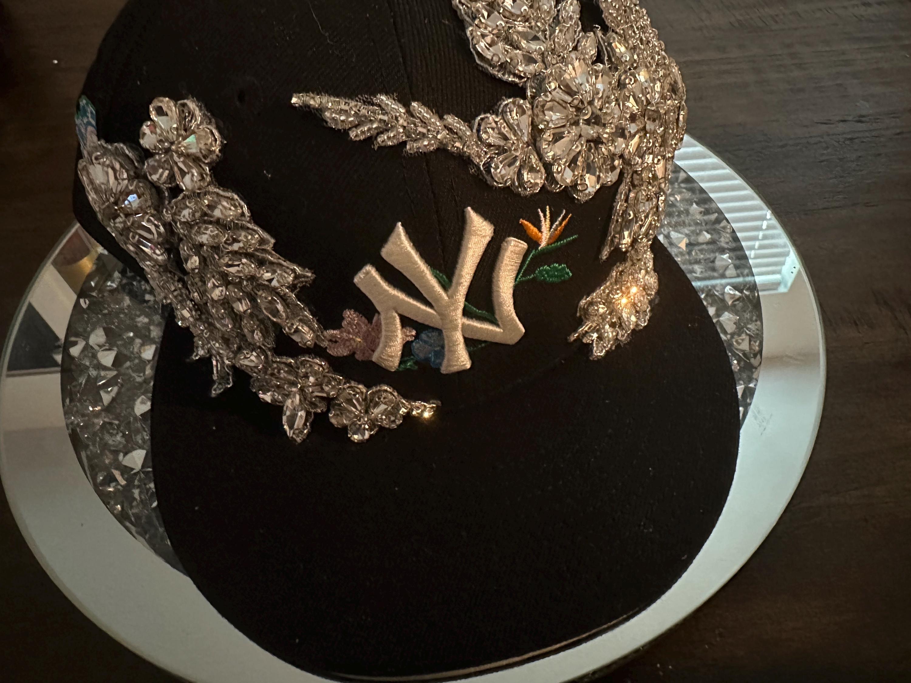 Bling Fitted Cap, New York Yankees Sz 7 5/8 - Etsy
