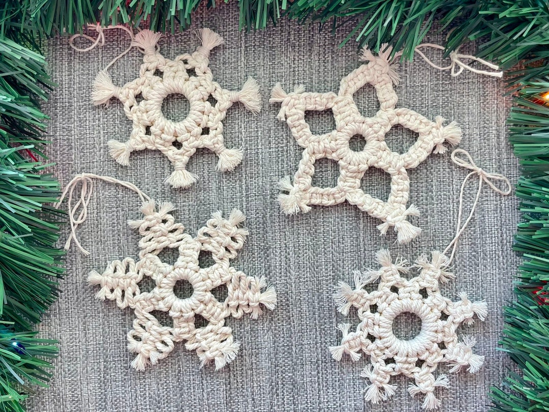 Macrame Snowflake Ornament | Christmas Ornament | Macrame Snowflake - Etsy