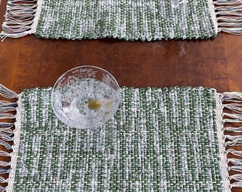 Green and White Placemats - Etsy