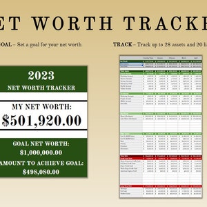 Net Worth Tracker Spreadsheet for Google Sheets, Net Worth Calculator ...
