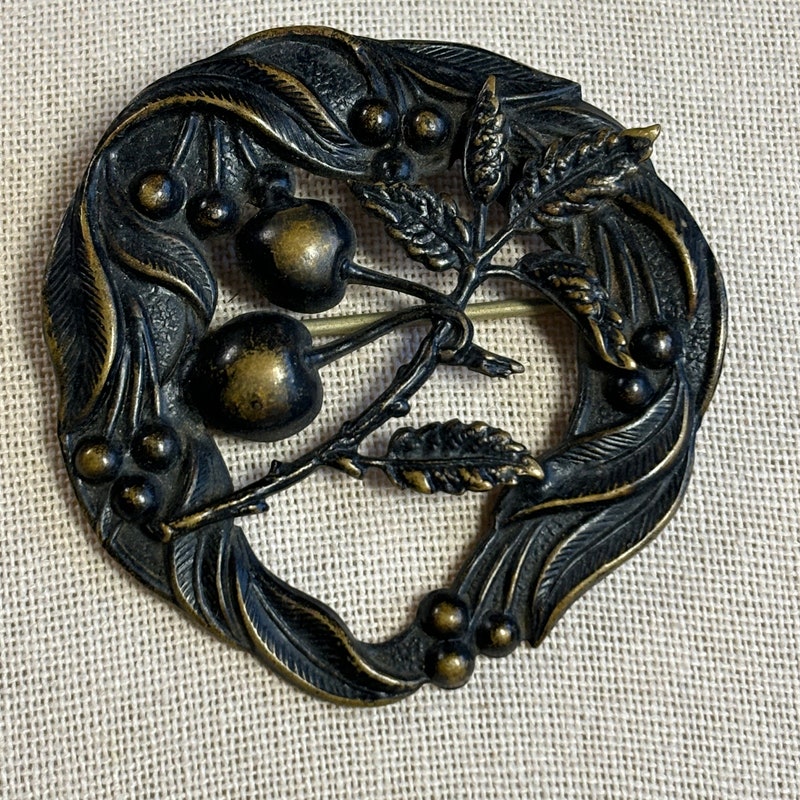 Repousse Brooch - Etsy