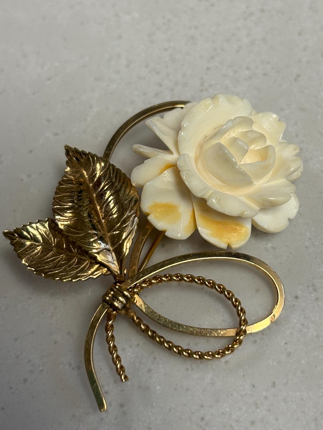 Vintage Van Dell Signed 12k Gold Fill Carved Flower Brooch - Etsy