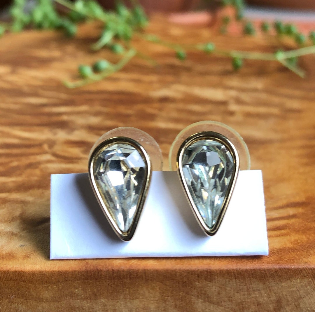 Beautiful Vintage SAL Swarovski Crystal Rhinestone Inverted Teardrop ...