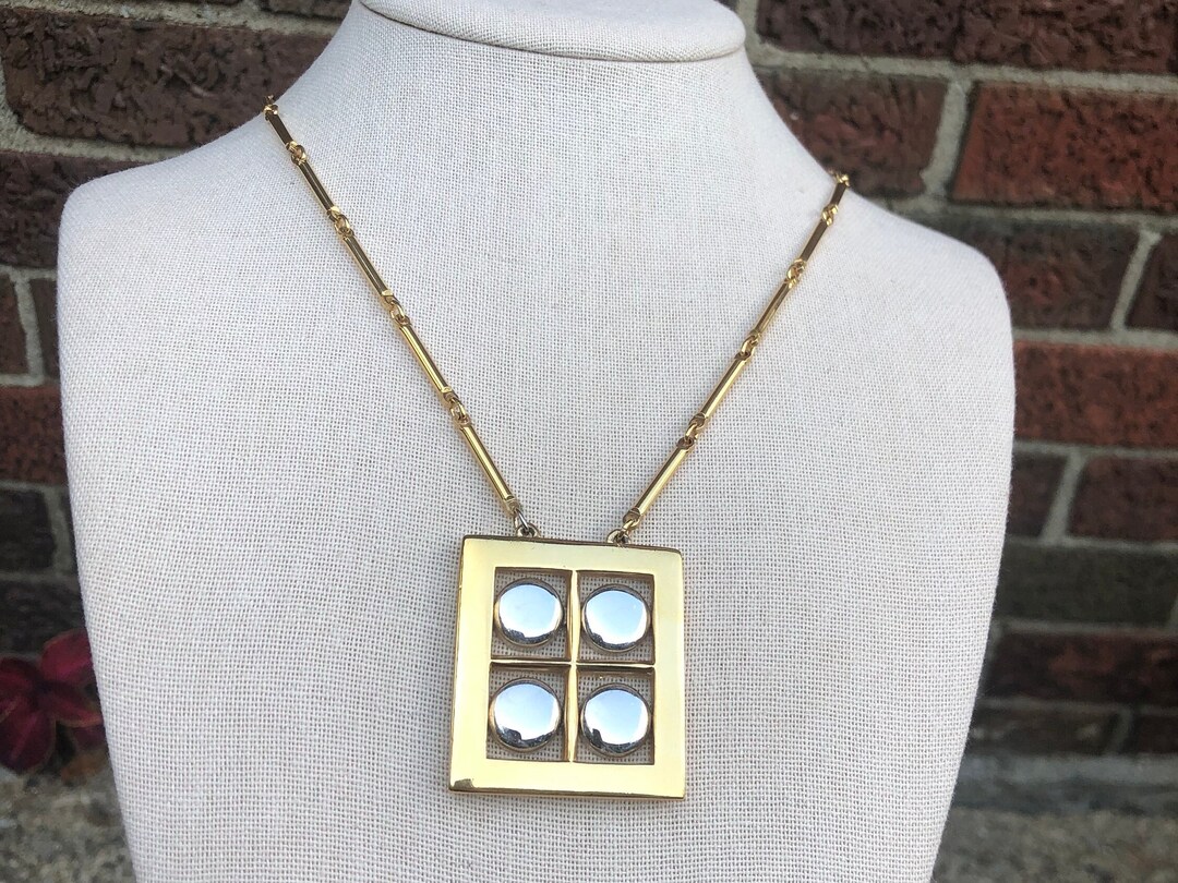 Vintage Artistry by Amway Gold Tone Bar Link Chain Necklace With Gold ...