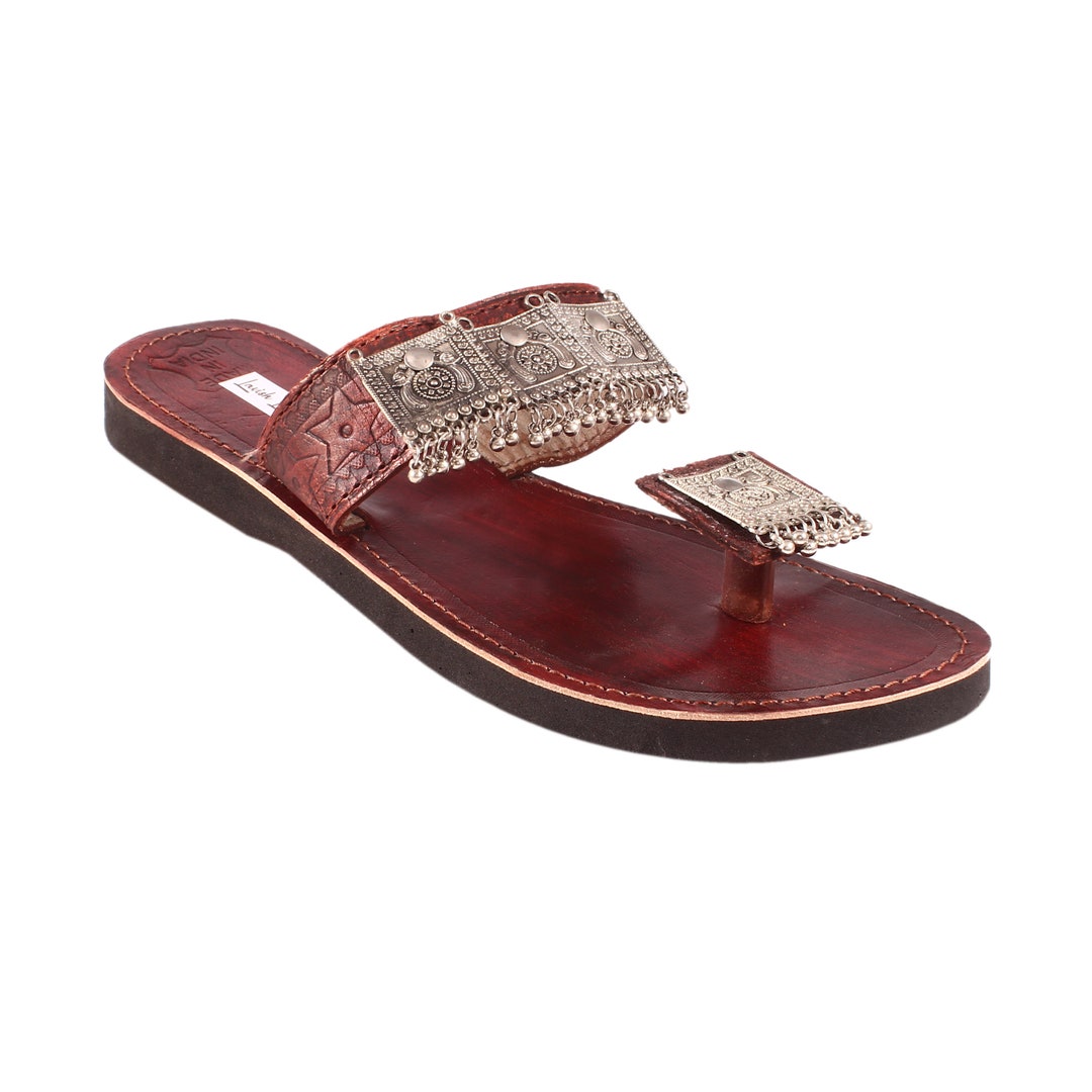 Indian Ethnic Slippers for Women, Leather Sandals, Wedding Shoe ...