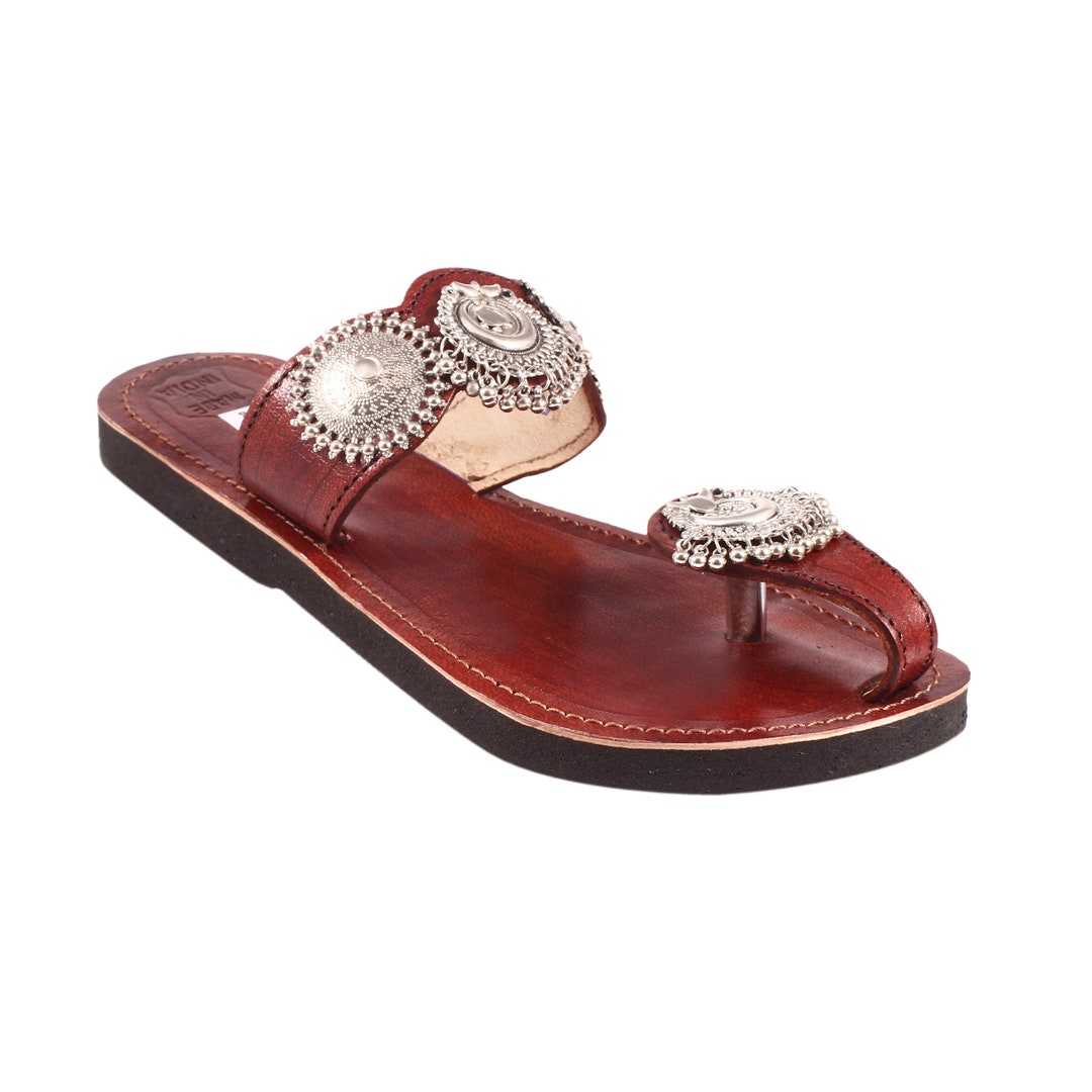 Indian Ethnic Slippers for Women, Leather Sandals, Wedding Shoe ...